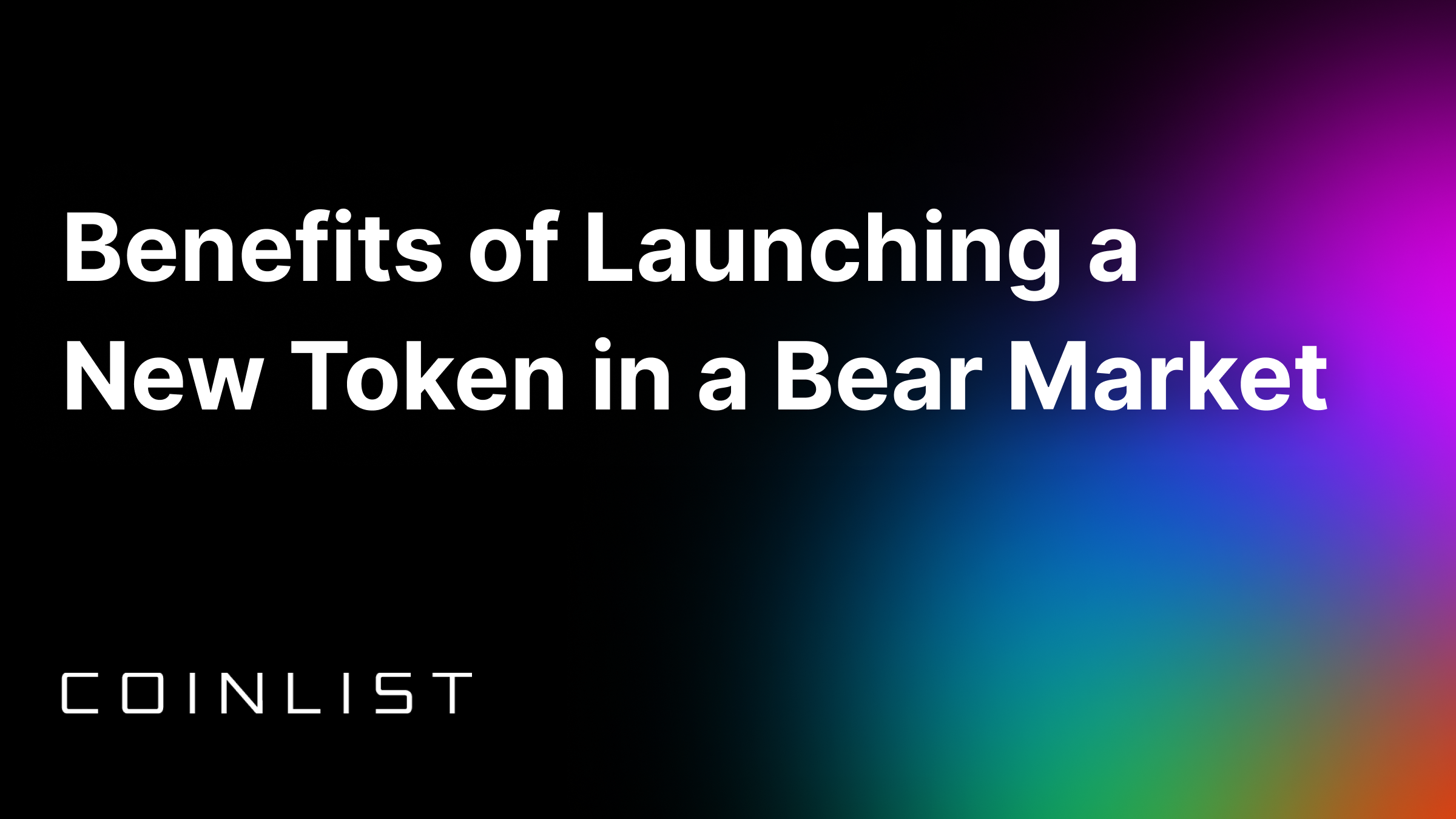 Benefits of Launching a New Token in a Bear Market
