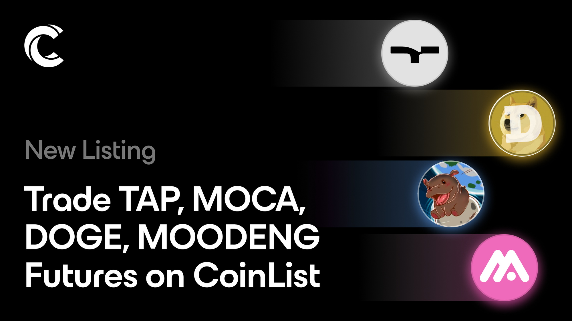 Trade TAP, MOCA, DOGE, and MOODENG Futures on CoinList